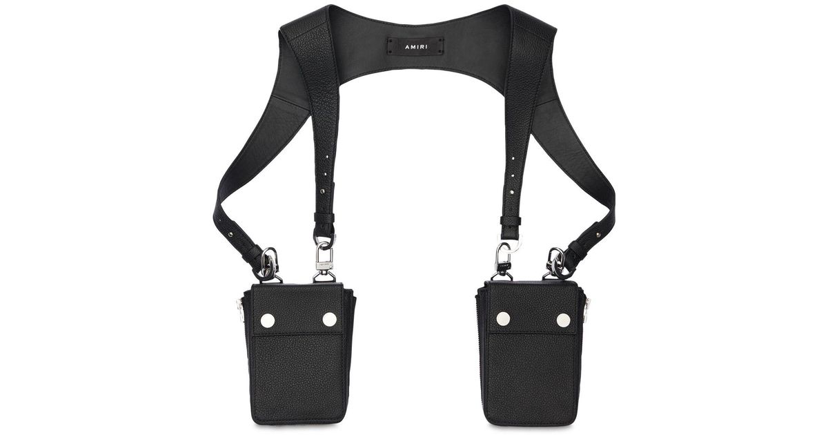 Amiri Leather Harness Bag in Black for Men | Lyst