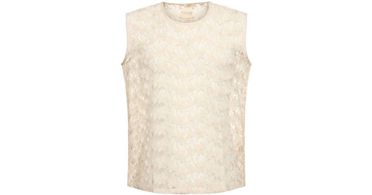 HARAGO Cotton Lace Tank Top in Natural for Men | Lyst