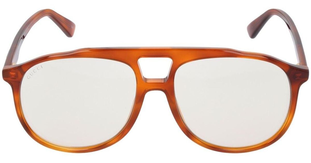 Gucci Aviator Acetate Optic Glasses For Men Lyst