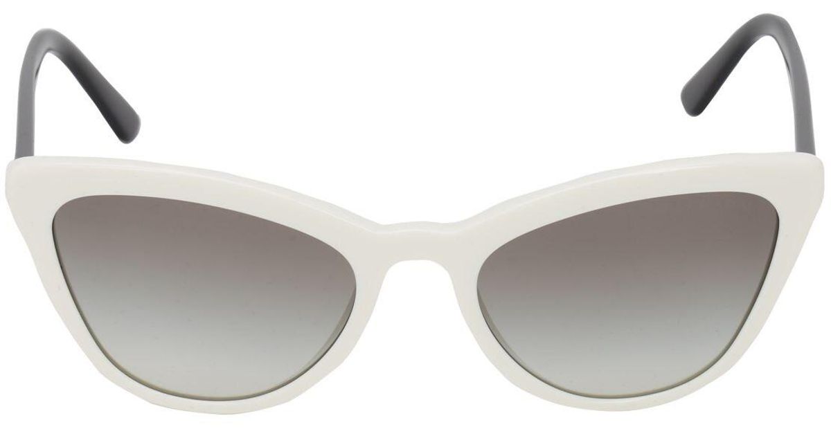 Prada Bicolor Cat Eye Acetate Sunglasses In White Black Black Lyst