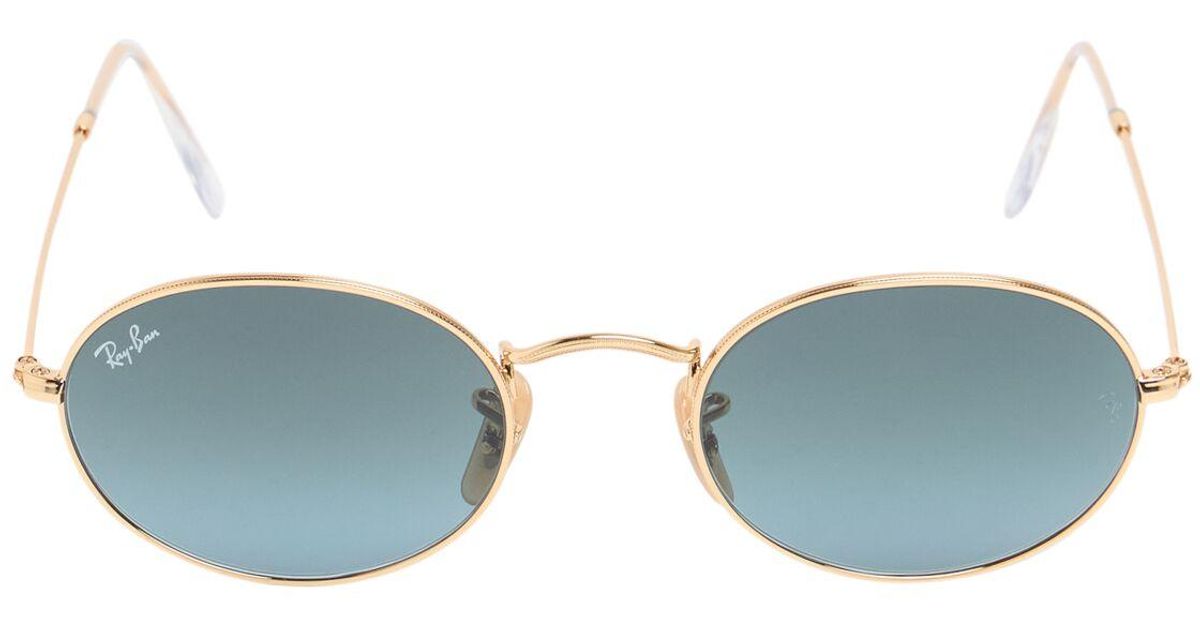 Ray-Ban Oval Flat Metal Sunglasses in Blue | Lyst UK