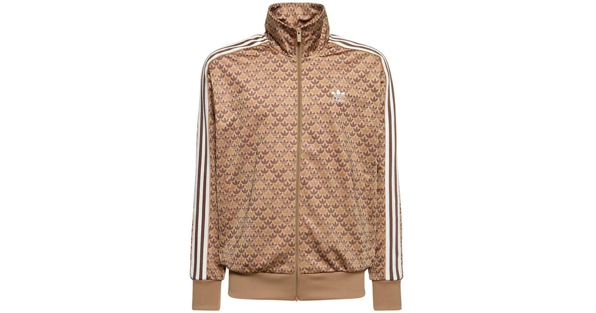 adidas Originals Monogram Tech Track Top in Brown for Men | Lyst