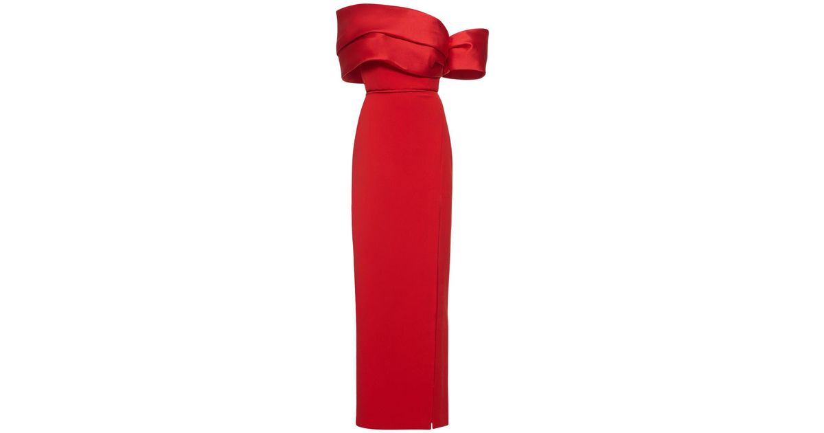 Solace London Alexis Off-the-shoulder Gown in Red | Lyst