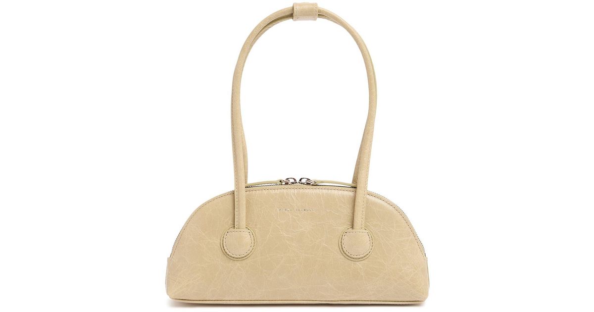 Marge Sherwood Bessette Crinkled Leather Shoulder Bag in Natural | Lyst UK