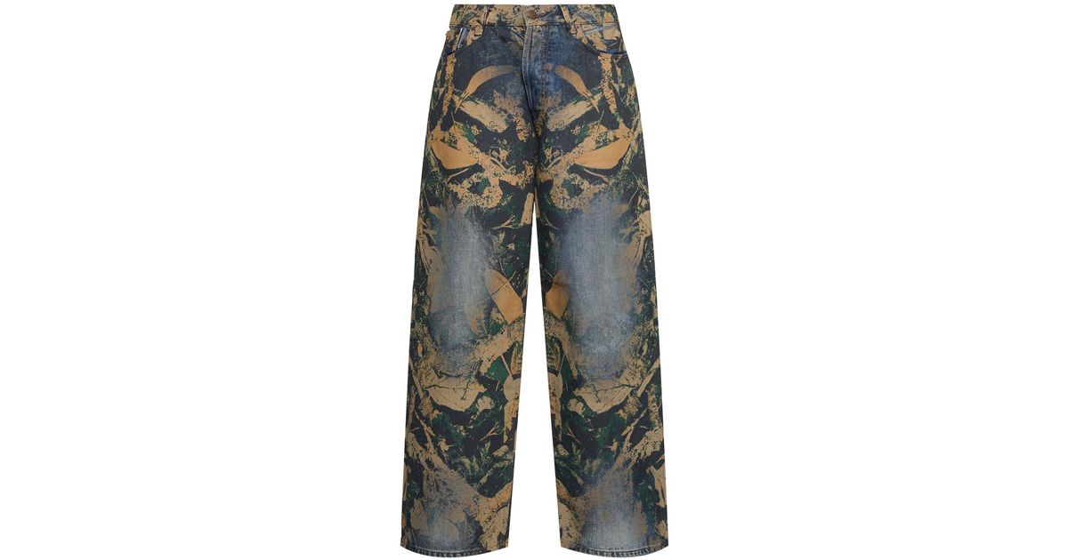 Acne Studios Mossy Oak Low Rise Printed Jeans in Blue | Lyst UK
