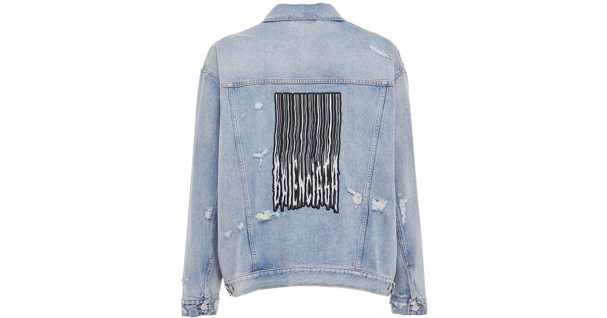 Balenciaga Distressed Cotton Denim Jacket in Blue for Men | Lyst Balenciaga Distressed Cotton Denim Jacket in Blue for Men | Lyst