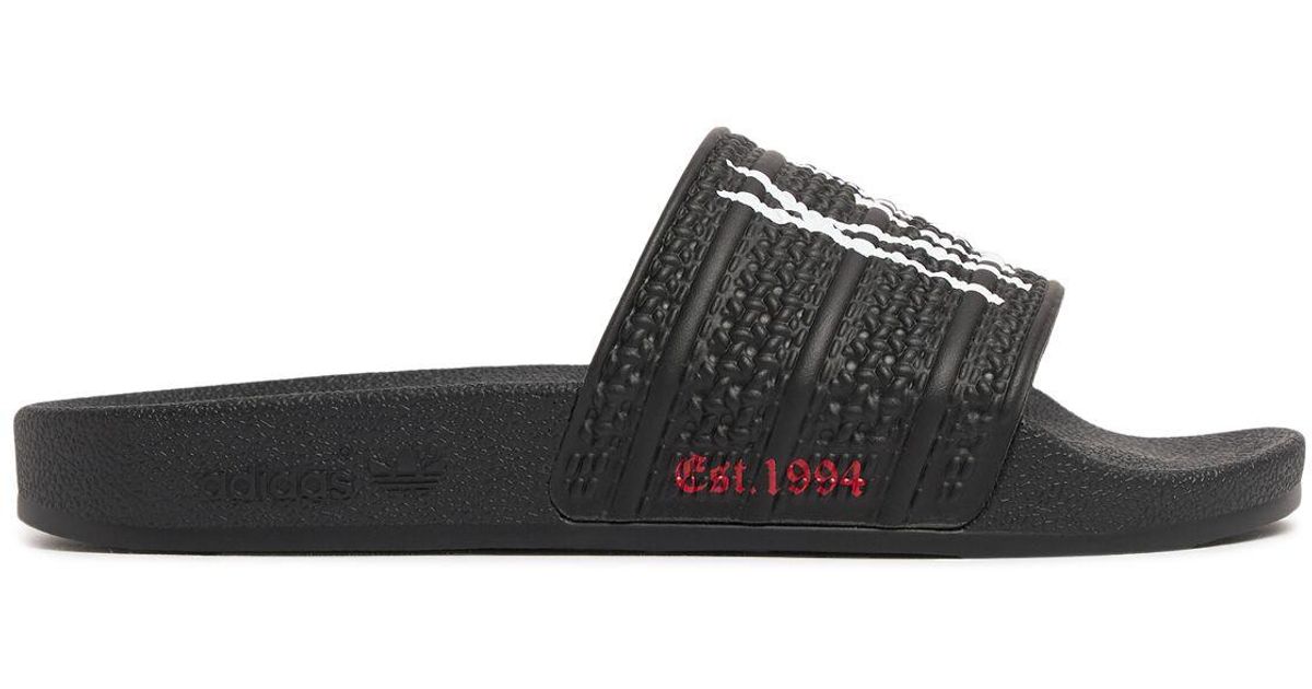 adidas Originals Korn Adilette Slides in Black | Lyst