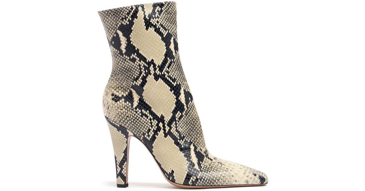 Paris Texas 100Mm Belle Snake Print Leather Boots in Metallic | Lyst