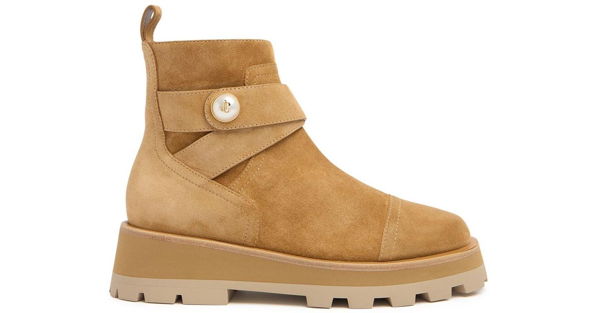 Jimmy Choo 40Mm Meena Suede Ankle Boots in Brown | Lyst