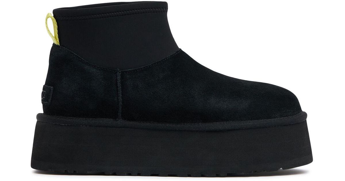 UGG 50Mm Classic Mini Dipper Suede Boots in Black | Lyst