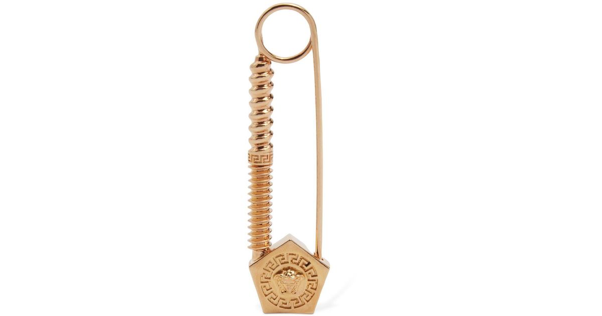 Versace Safety Pin Medusa Brooch in Metallic | Lyst