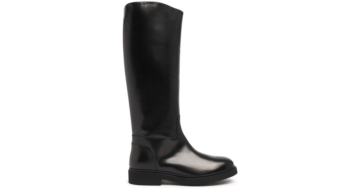 LEGRES 20mm Leather Riding Boots in Black | Lyst