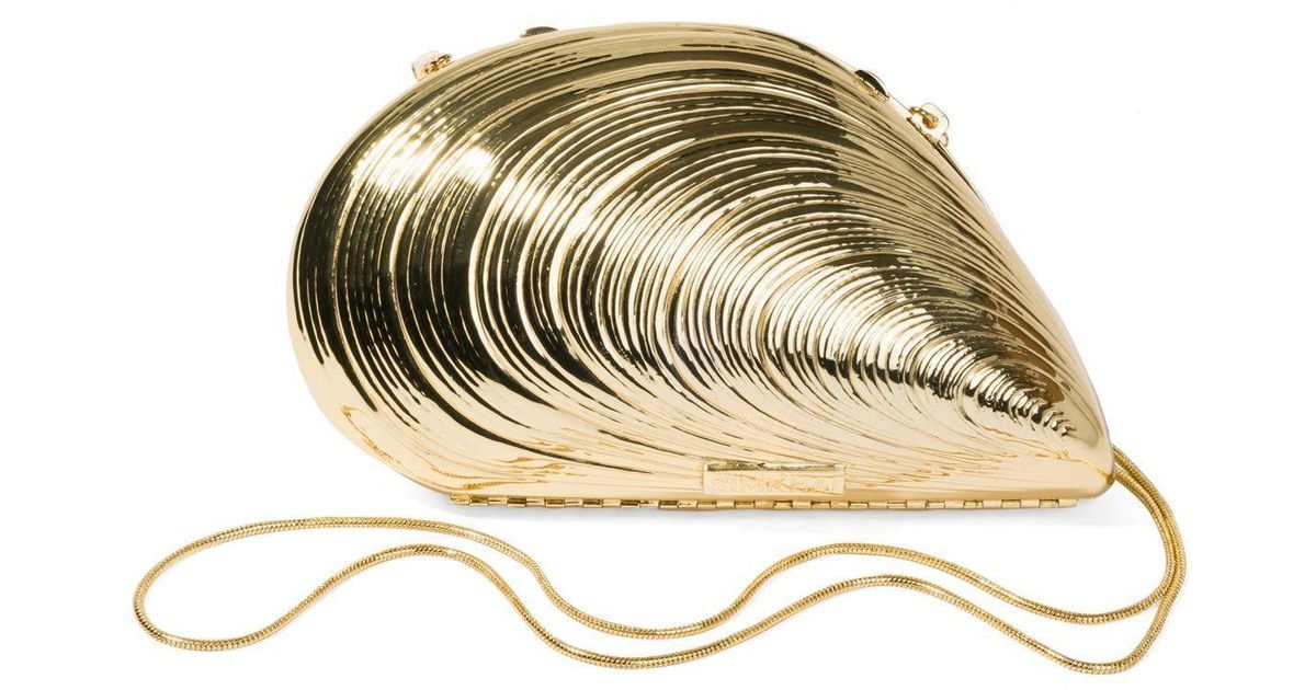 Jonathan Simkhai Bridget Metal Oyster Shell Clutch in Metallic | Lyst