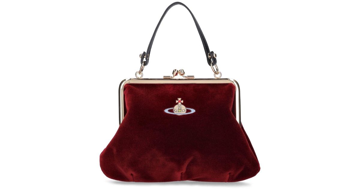 Vivienne Westwood Granny Frame Velvet Top Handle Bag in Red | Lyst UK