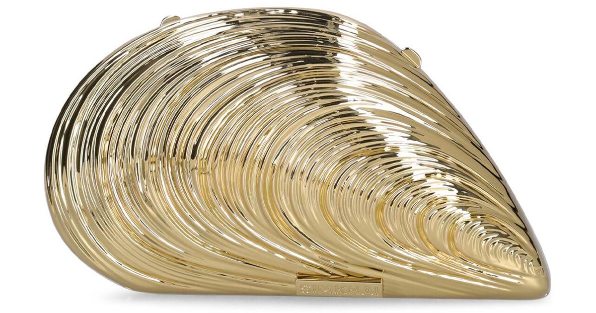Jonathan Simkhai Bridget Metal Oyster Shell Clutch in Metallic | Lyst