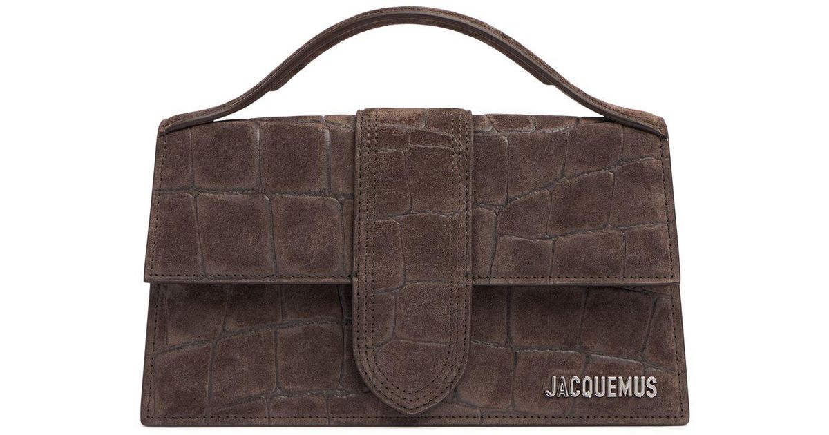 Jacquemus Le Grand Bambino Croc Suede Bag in Brown | Lyst