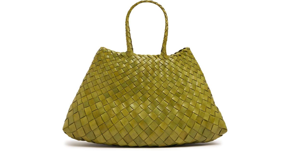Dragon Diffusion Small Santa Croce Leather Shoulder Bag in Green | Lyst