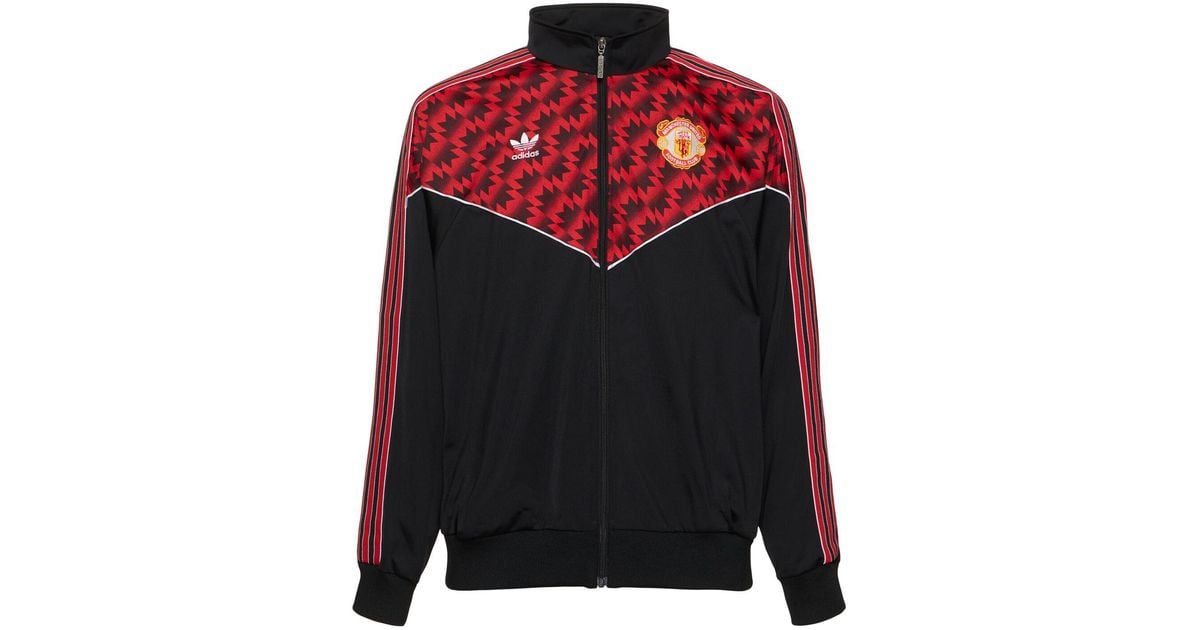 adidas Originals Manchester United Track Jacket in Black for Men | Lyst UK