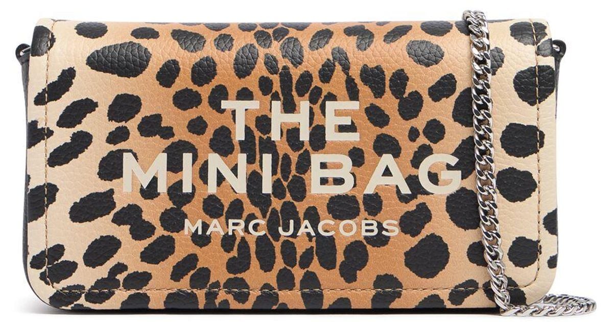 Marc Jacobs The Mini Leather Wallet On Chain in Gray | Lyst