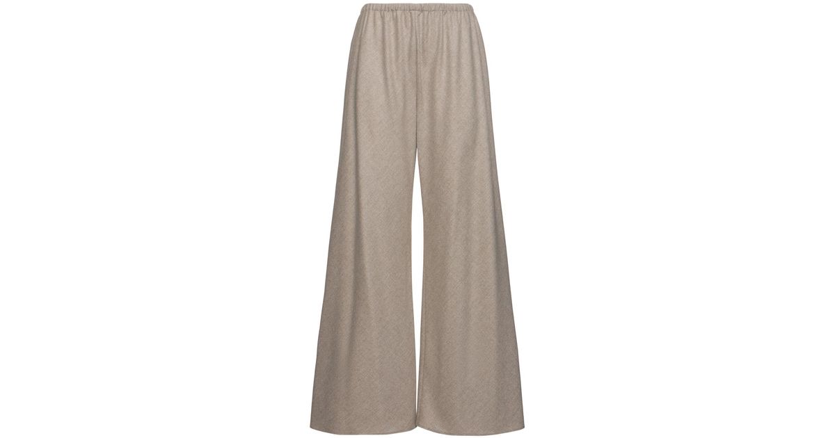 The Row Gala Wool Blend Wide Pants in Brown | Lyst