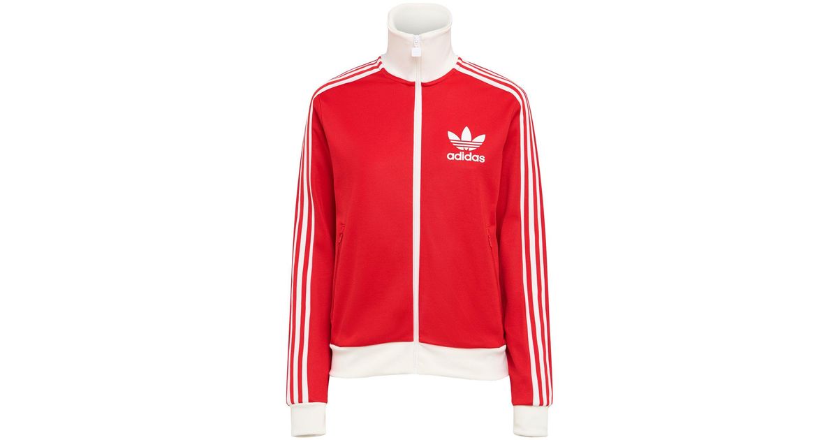 adidas Originals Classic Track Jacket in Red | Lyst