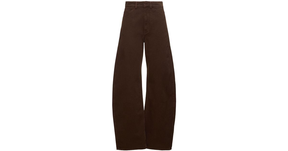 Lemaire Heavy Denim High Waist Curved Jeans Dark in Brown | Lyst