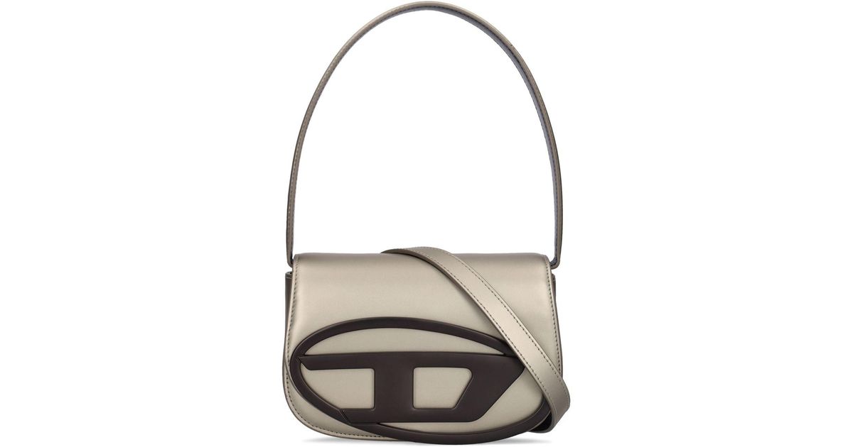 DIESEL 1dr Laminated Matte Leather Shoulder Bag in Gray for Men | Lyst
