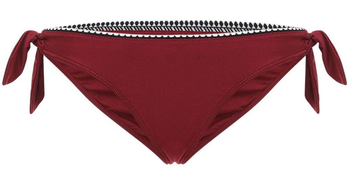 Lemlem Lean Side Tie Bikini Bottoms In Purple Red Lyst
