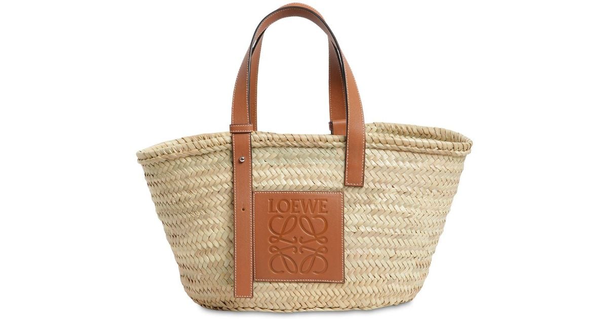Loewe Open Raffia Basket Bag in Brown | Lyst Canada
