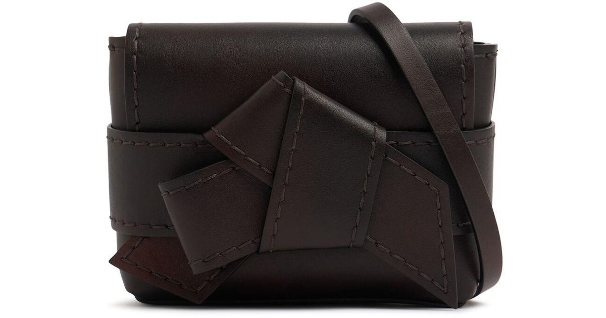 Acne Studios Mini Musubi Leather Crossbody Bag in Black | Lyst