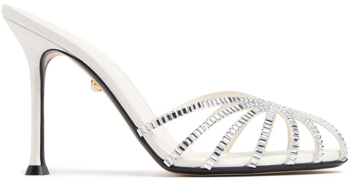 ALEVI 95Mm Soraya Satin Mules in White | Lyst