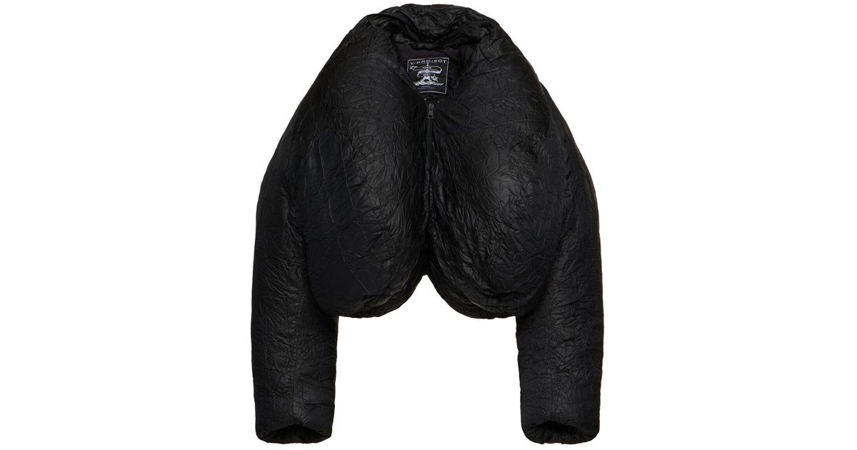 Y. Project Cropped Puffer Jacket in Black | Lyst
