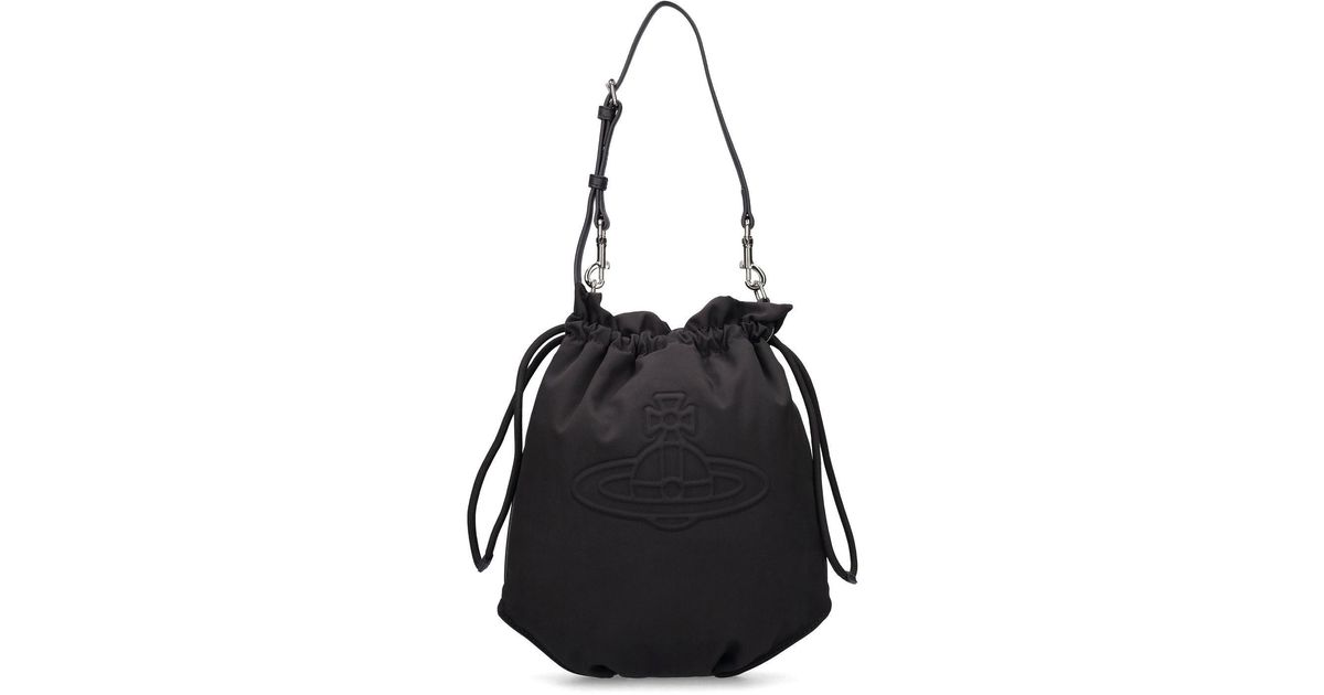 Vivienne Westwood Re-nylon Drawstring Top Handle Bag in Black | Lyst