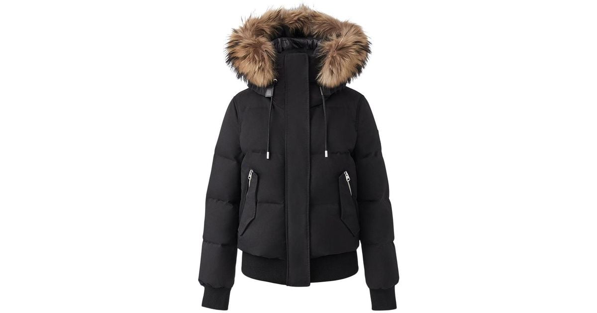 Mackage Nefi-F Down Jacket With Removable Fur Trimmed Hood in Black | Lyst