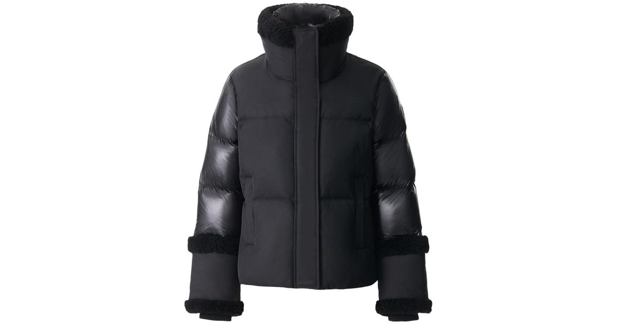 Mackage Lydana Down Jacket With Shearling Trim And Removable Bib in ...
