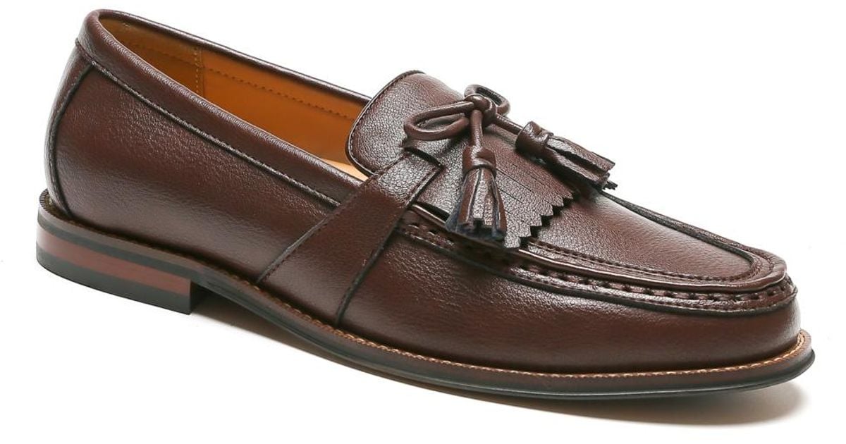 Tommy Hilfiger Sohan Kilt Detail Tassel Loafers In Brown For Men Lyst