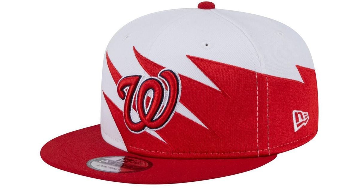 KTZ Red/white Washington Nationals jagged 9fifty Snapback Hat for Men ...