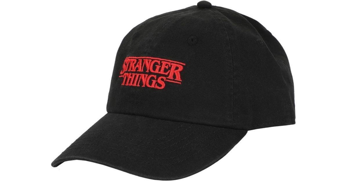 Stranger Things Logo Black Unstructured Baseball Cap. for Men | Lyst