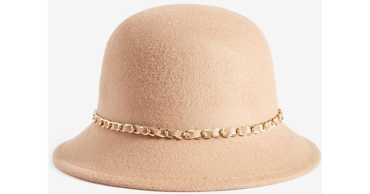Giani Bernini Chain-trim Felt Cloche Hat in Natural | Lyst