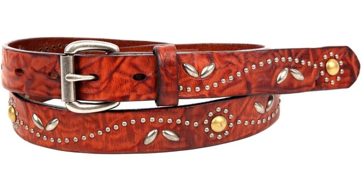 Old Trend Floral Breeze Leather Belt in White | Lyst