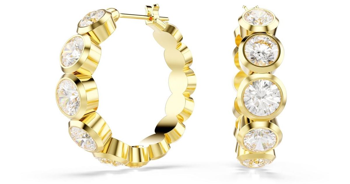 Swarovski Imber Gold-tone Plated Hoop Earrings in Metallic | Lyst