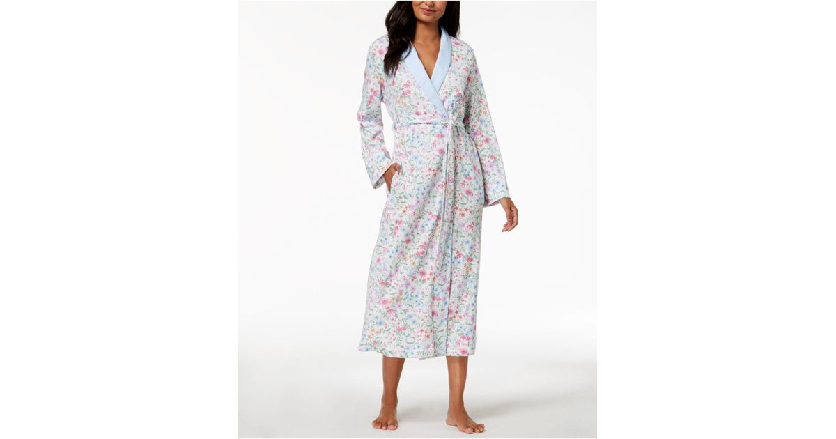 Miss Elaine Cotton Long Wildflower Print Wrap Robe Lyst