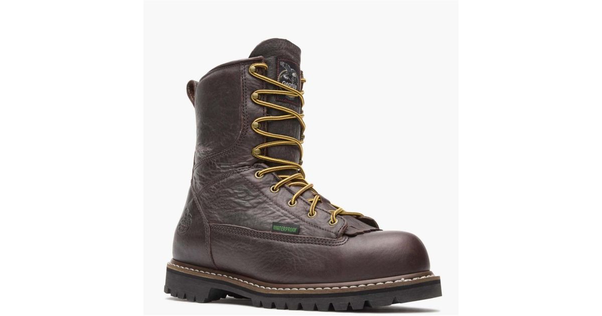 Georgia Boot Steel Toe Waterproof Lace-to-toe Work Boot in Brown for ...