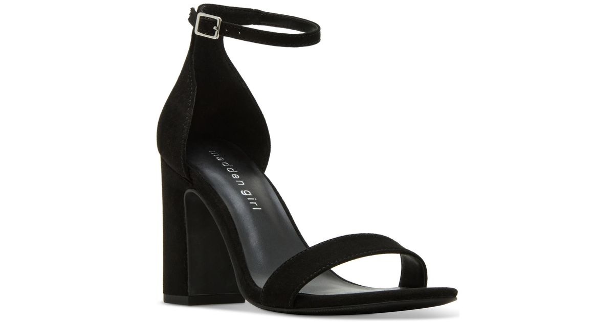 Madden Girl Sasha Two-piece Block-heel Dress Sandals in Black | Lyst