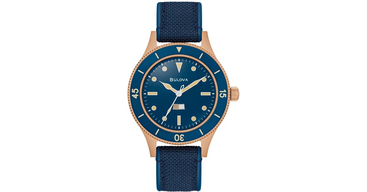 Bulova 150th Anniversary Automatic Mil-ships Nylon Strap Watch 41mm in ...