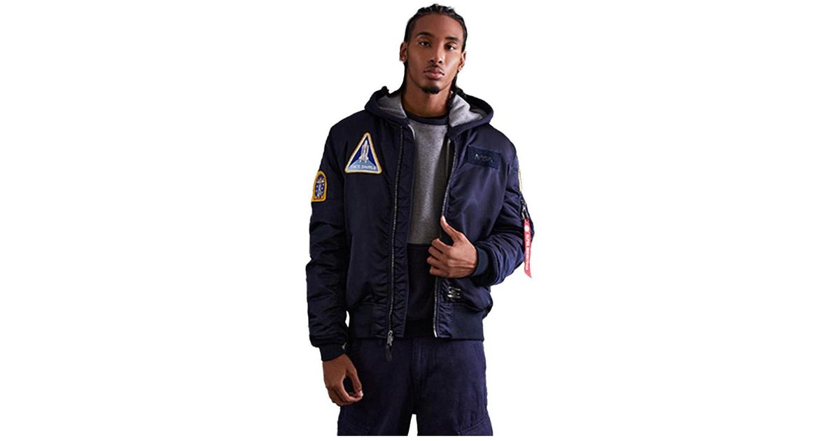 Alpha Industries Nasa Ma-1 Flight Jacket Gen Ii in Blue for Men | Lyst