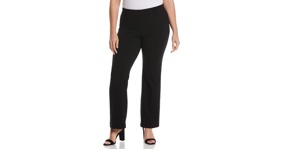 Rafaella Plus Size Stretch Crepe Classic Fit Pants in Black | Lyst