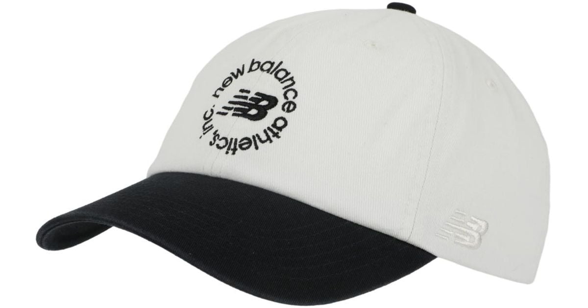 New Balance Nb Circle Logo Dusk Shower Baseball Cap in White for Men | Lyst