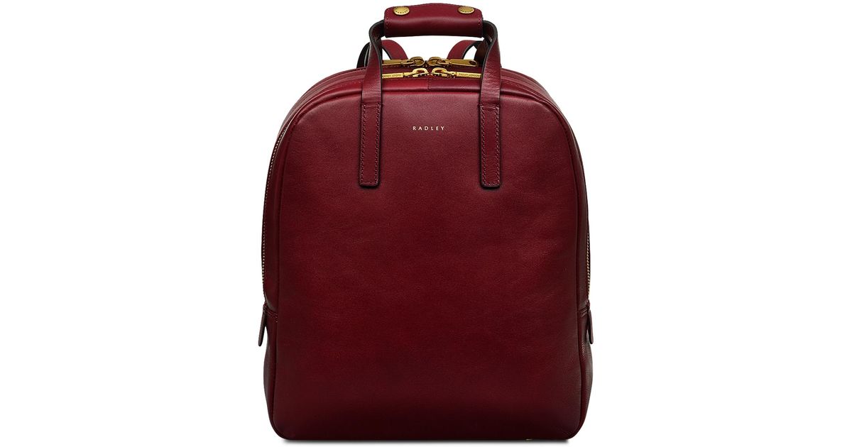 Radley Dukes Place Zip Around Backpack Bag in Red | Lyst
