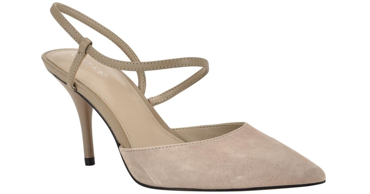 Calvin Klein Cordera Strappy Stiletto Pumps in White | Lyst